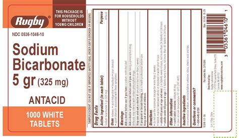 Ndc 0536 1046 Sodium Bicarbonate Antacid Tablet Oral