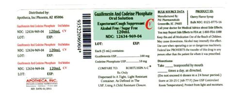 Guaifenesin And Codeine Phosphate Cv