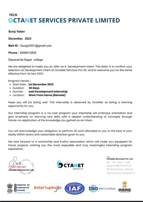 Internship Octanet Webdevelopment Careergrowth Learning Technology Linkedin Suraj Yadav