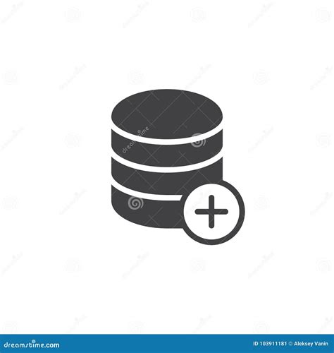 Add Database Icon Vector Stock Vector Illustration Of Internet