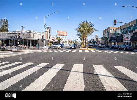 Second Street In Long Beach California With Restaurants And Shops