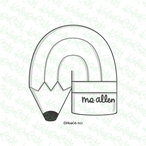 Pencil Rainbow Cookie Cutter Kaleidacuts