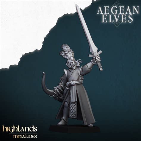 Grupo De Mando De Arqueros Elfos Egeos Aegean Elves Archers Command
