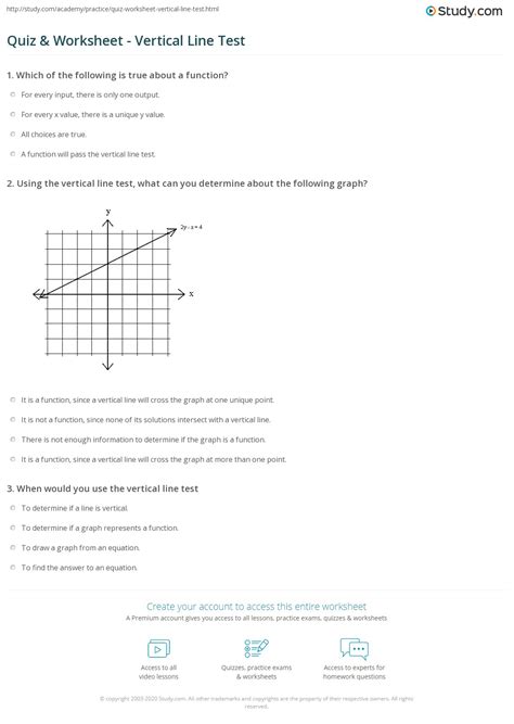 Quiz And Worksheet Vertical Line Test