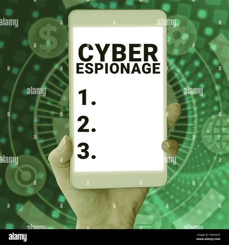 Writing Displaying Text Cyber Espionage Concept Meaning Obtaining
