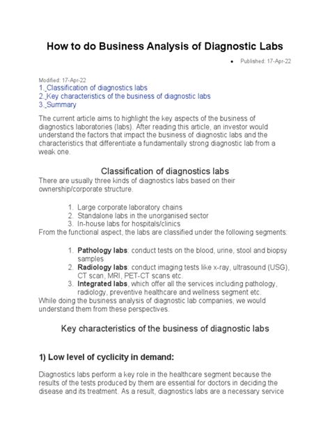 Diagnostic Labs Pdf Medical Imaging Pricing