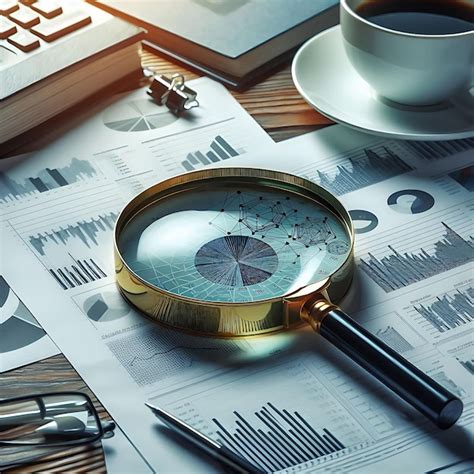 Magnifying Glass On The Graph Paper Premium Ai Generated Image