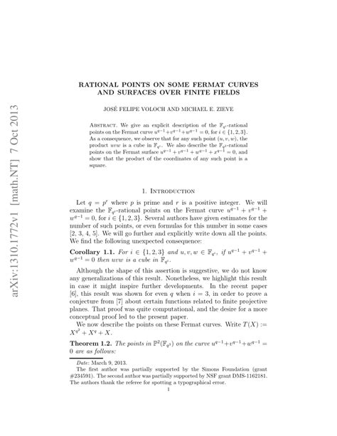 PDF Rational Points On Some Fermat Curves And Surfaces Over Finite Fields