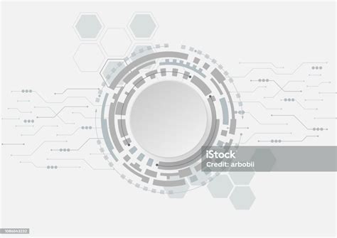 추상적인 미래의 원 기술 공상 과학 배경 하이테크 개념 벡터 일러스트 레이 션 0명에 대한 스톡 벡터 아트 및 기타 이미지