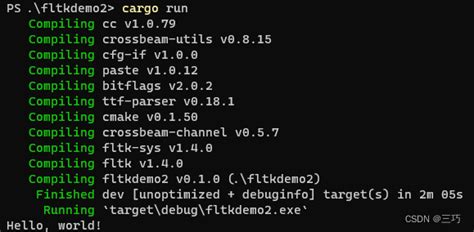 Rust Gui Fltk Rs的helloworldrust Fltk Csdn博客