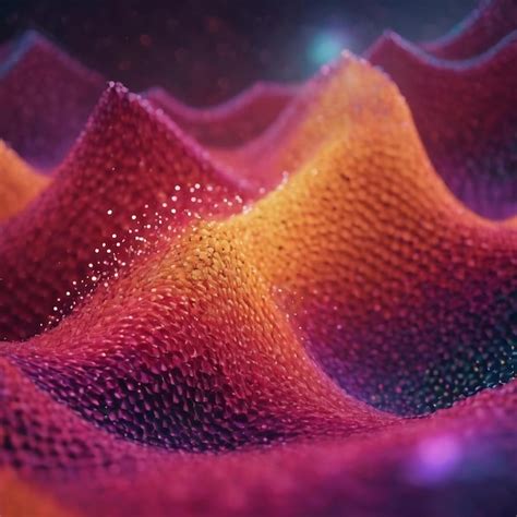 Premium Photo Abstract Hexagon Wave With Moving Dots Flow Of Particles Cyber Technology
