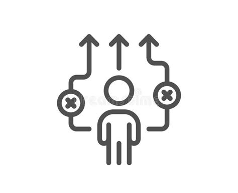Correct Working Process Line Icon Business Way Sign Vector Stock