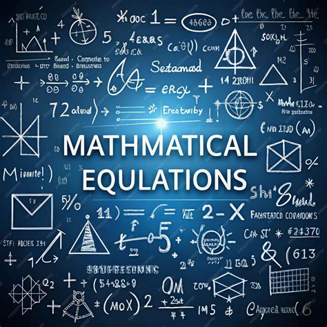 A Blue Background With A Lot Of Equations Written In A Circle Premium Ai Generated Image