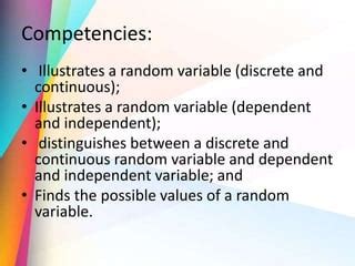 Random Variable Probablity And Statistics Pptx