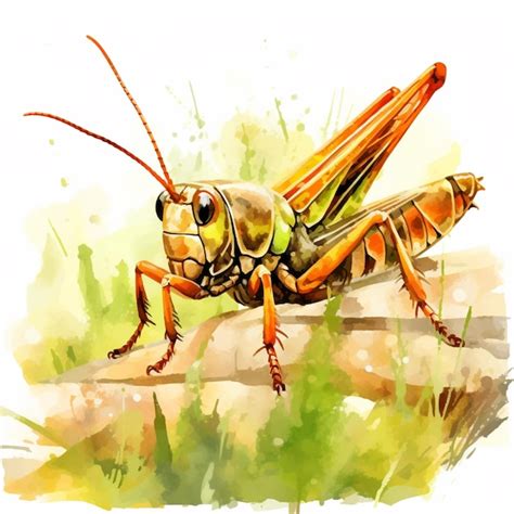 Premium Photo There Is A Grasshopper Sitting On A Rock In The Grass