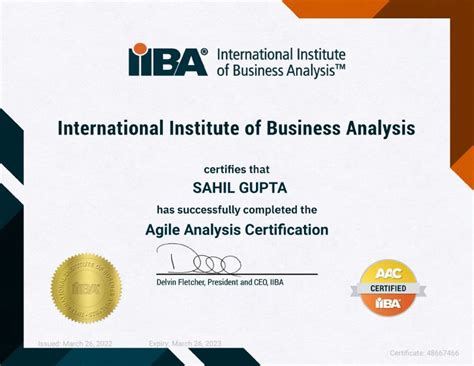 Sahil Gupta On Linkedin Successfully Completed Agile Analysis Certification Iiba