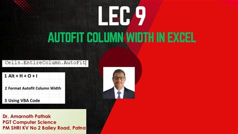 Lec 9 How To Autofit Column Width In Excel Youtube