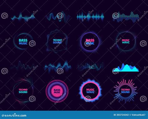 Round Waveform Circular Vibration Music Tune Pulse Beat And Frequency Spectrum Music Studio