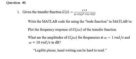 solved given the transfer function g s s 3 s