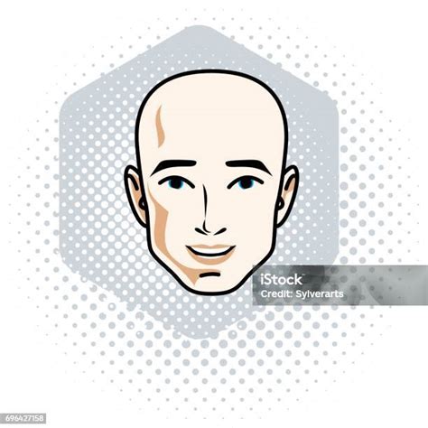 긍정적인 감정 벡터 인간의 머리 그림을 표현 하는 백인 남자 얼굴 긍정적인 감정 표현에 대한 스톡 벡터 아트 및 기타 이미지