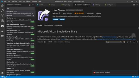 Vs Code Liveshare Agent Terminated With Exit Code And Signal Null Issue