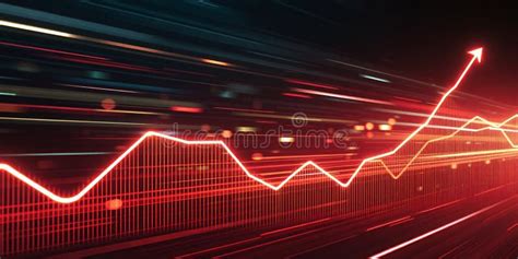 Red Line Graph Shows An Upward Trend Stock Illustration Illustration