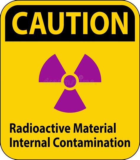 Caution Radiation Sign Radioactive Material Internal Contamination Stock Vector Illustration