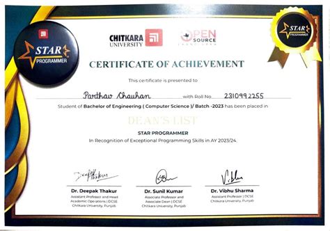 Parthav Chauhan On Linkedin Starprogrammer Deanslist