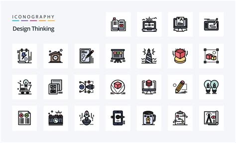 Premium Vector 25 Design Thinking Line Filled Style Icon Pack Vector Iconography Illustration
