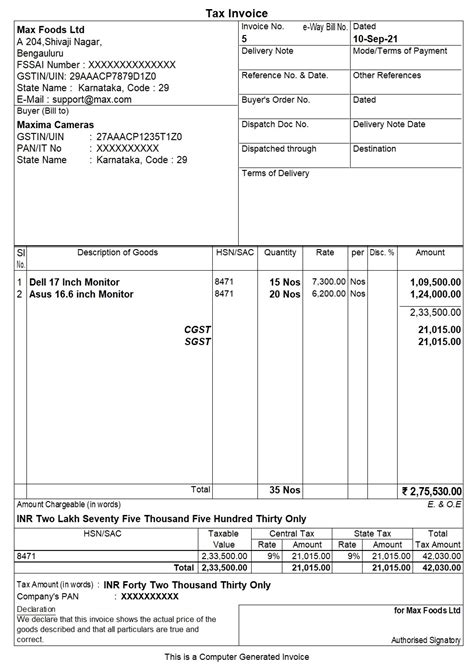 Tally Prime Invoice Format In Excel At Morris Rios Blog