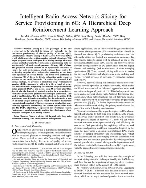 Pdf Intelligent Radio Access Network Slicing For Service Provisioning In 6g A Hierarchical