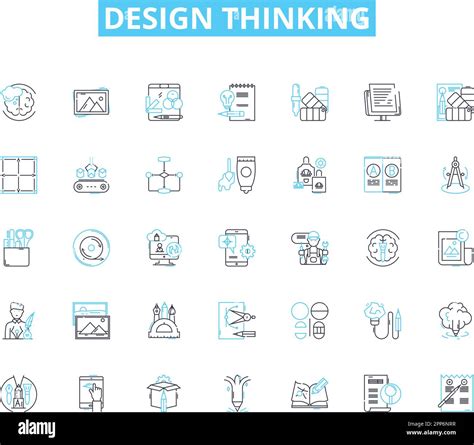 Design Thinking Linear Icons Set Ideation Prototyping Empathy