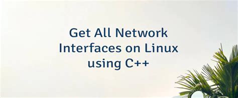Get All Network Interfaces On Linux Using C Lindevs