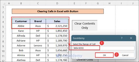 How To Clear Cells In Excel With Button With Detailed Steps