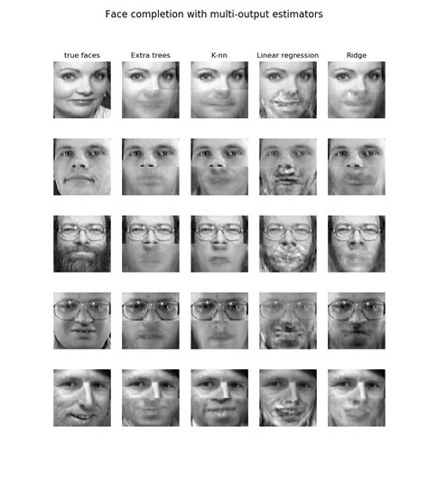 Face Completion With A Multi Output Estimators — Scikit Learn 0213
