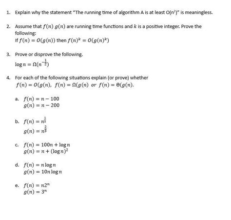 solved 1 explain why the statement the running time of