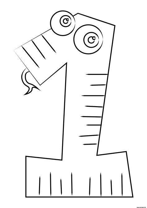 Coloriage Chiffre 1 Maternelle A Imprimer Un Est Pour La Page De Pomme