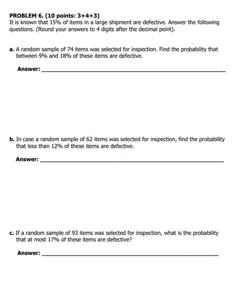 Solved PROBLEM 6 10 Points 3 4 3 It Is Known That 15 Of Chegg Com