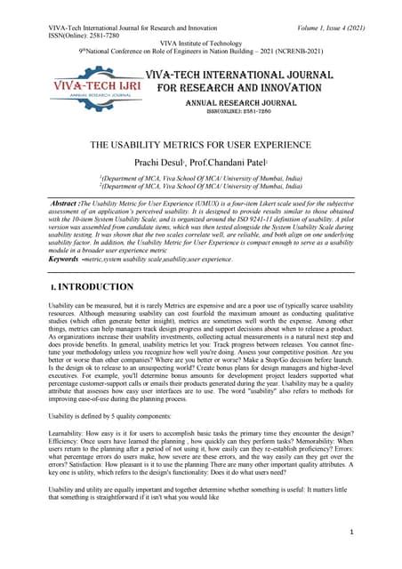 The Usability Metrics For User Experience Pdf