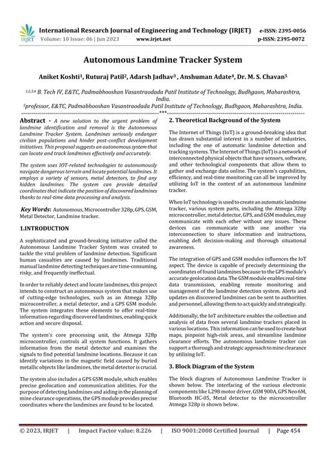 Autonomous Landmine Tracker System Pdf