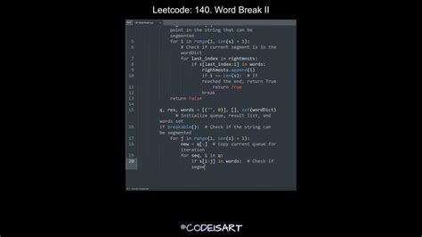 leetcode 140 word break ii in python python leetcode python coding tutorial python code