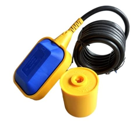 Cable Type Float Switch Square Type Blue Yellow Color Water Level Control For Industry Pump 2m