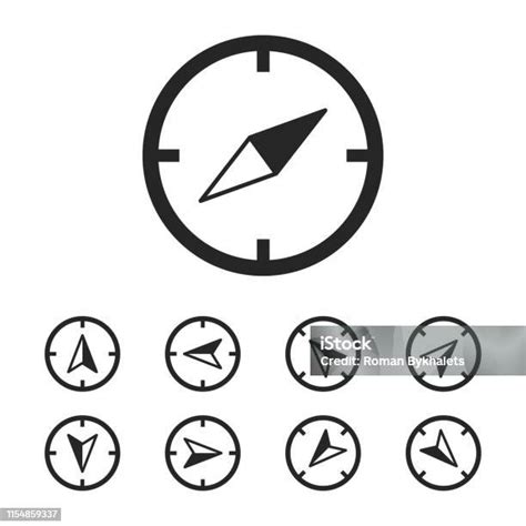설정 격리 된 템플릿 탐색 나침반 아이콘입니다 웹 응용 프로그램 및 사이트에 대 한 관광 아이콘입니다 나침반에 대한 스톡 벡터 아트 및 기타 이미지 Istock