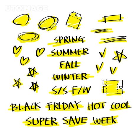 쇼핑 블랙프라이데이 영문 단어 태그 하트 별 채점 체크 밑줄 모양 낙서 만화 손글씨 손그림 캘리그라피 스티커 디자인 꾸밈 벡터