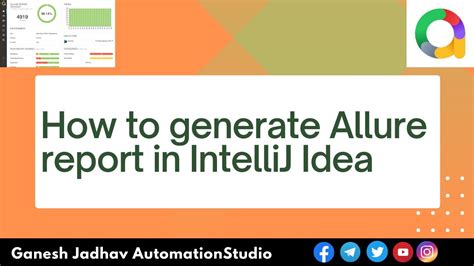 How To Generate Allure Report In Intellij Idea Ganesh Jadhav Youtube