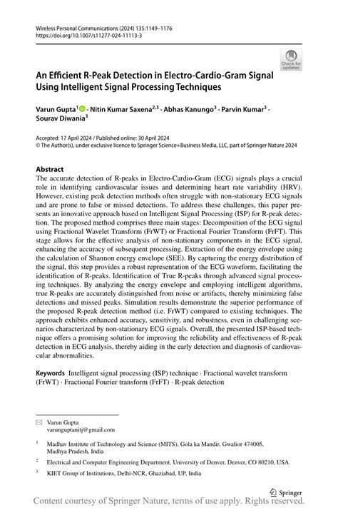 An Efficient R Peak Detection In Electro Cardio Gram Signal Using Intelligent Signal Processing