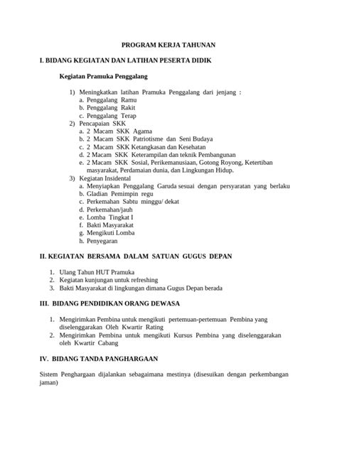 Program Kerja Tahunan Pramuka Pdf