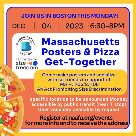 Massachusetts Posters And Pizza Get Together With Bigger Bodies Boston