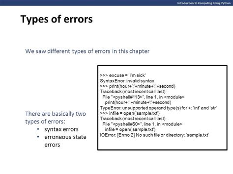 What Are The 3 Types Of Errors In Python