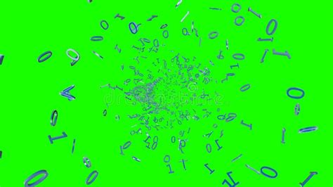 Binary Numbers Flying Towards The Screen Chromakey Stock Footage